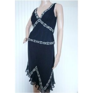 Cache | Dresses | Cache Black Silk Beaded 2 Piece Set Size 6 | Poshmark